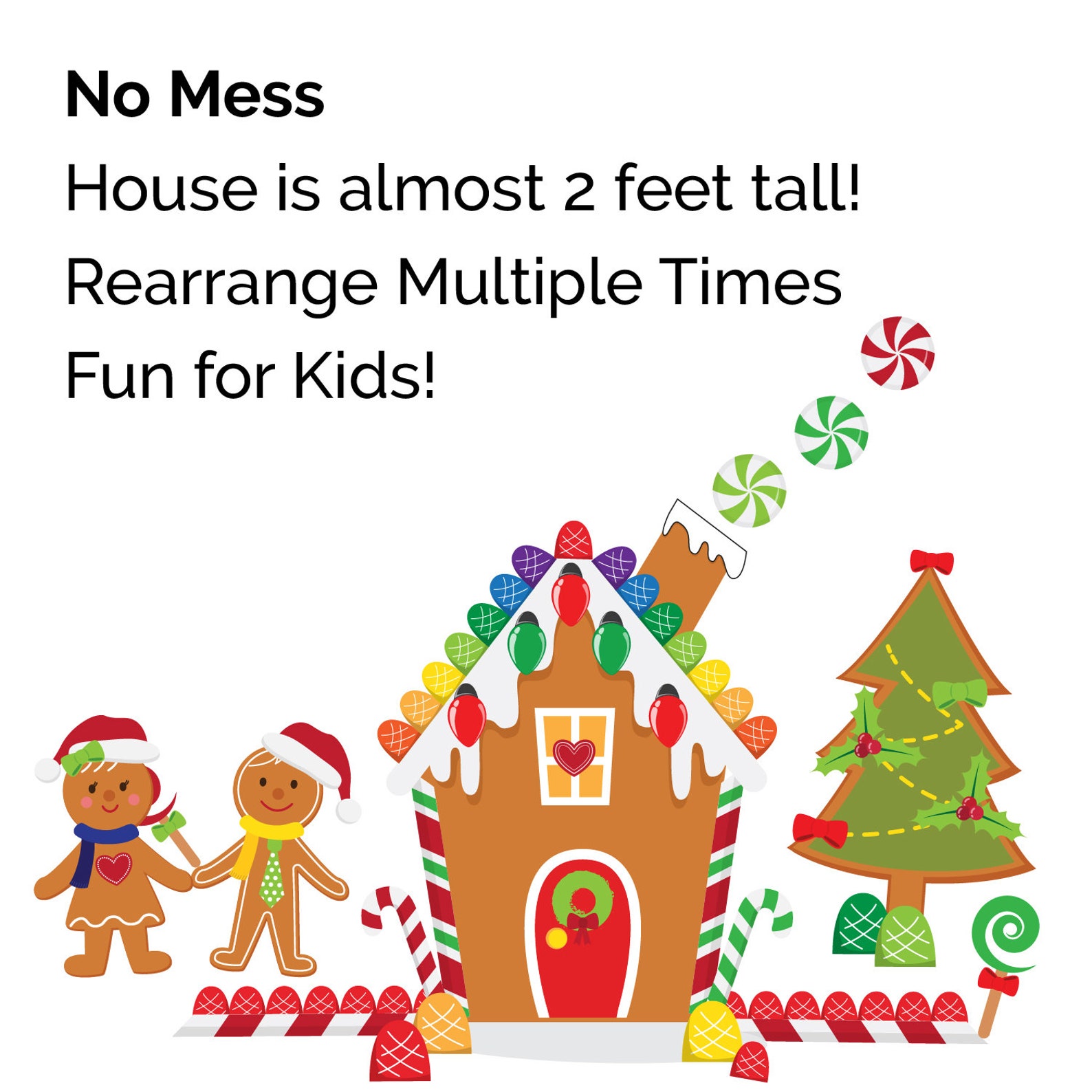 Christmas Gingerbread House Wall Decal No Mess Gingerbread - Etsy