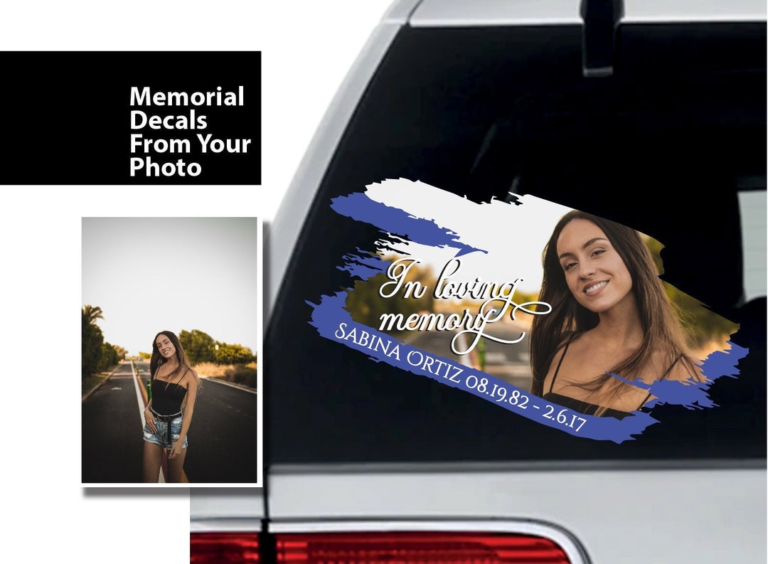 Loss of Loved One Memorial Car Sticker in Loving Memory Personalized ...