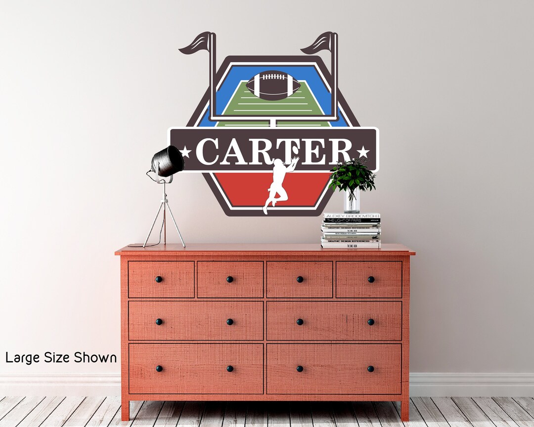 Football Wall Decal Customize With Any Name and Team Colors! Removable ...