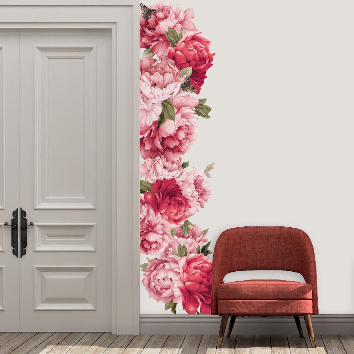 Large Peony Flower Wall Decals Peonies Wall Stickers Floral | Etsy