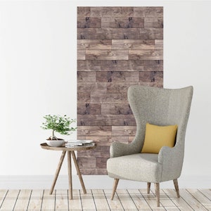 Rustic Wood Plank Wall Decal Modern Wood Panel Removable Wallpaper Faux ...