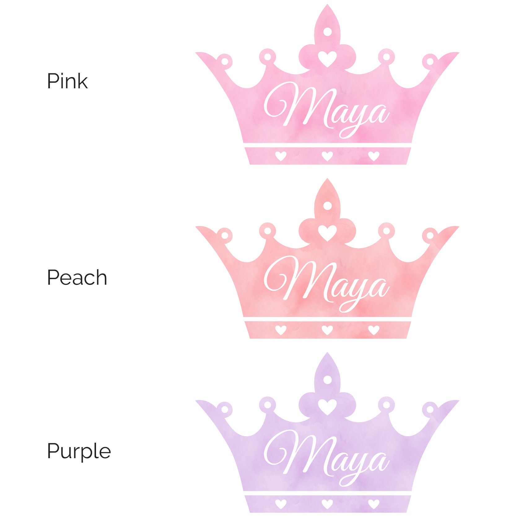 Tiara Crown Wall Decal | Custom Name | Princess Room Wall Sticker Decor ...