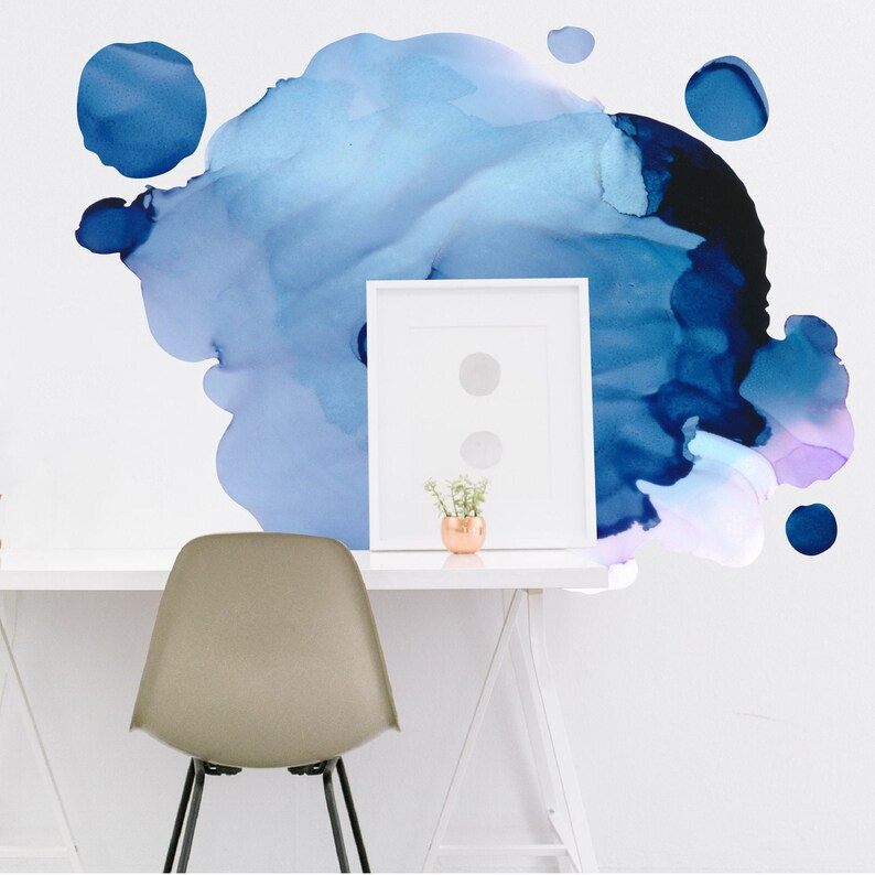 Alcohol Ink Wall Decal Abstract Watercolor Peel Stick - Etsy