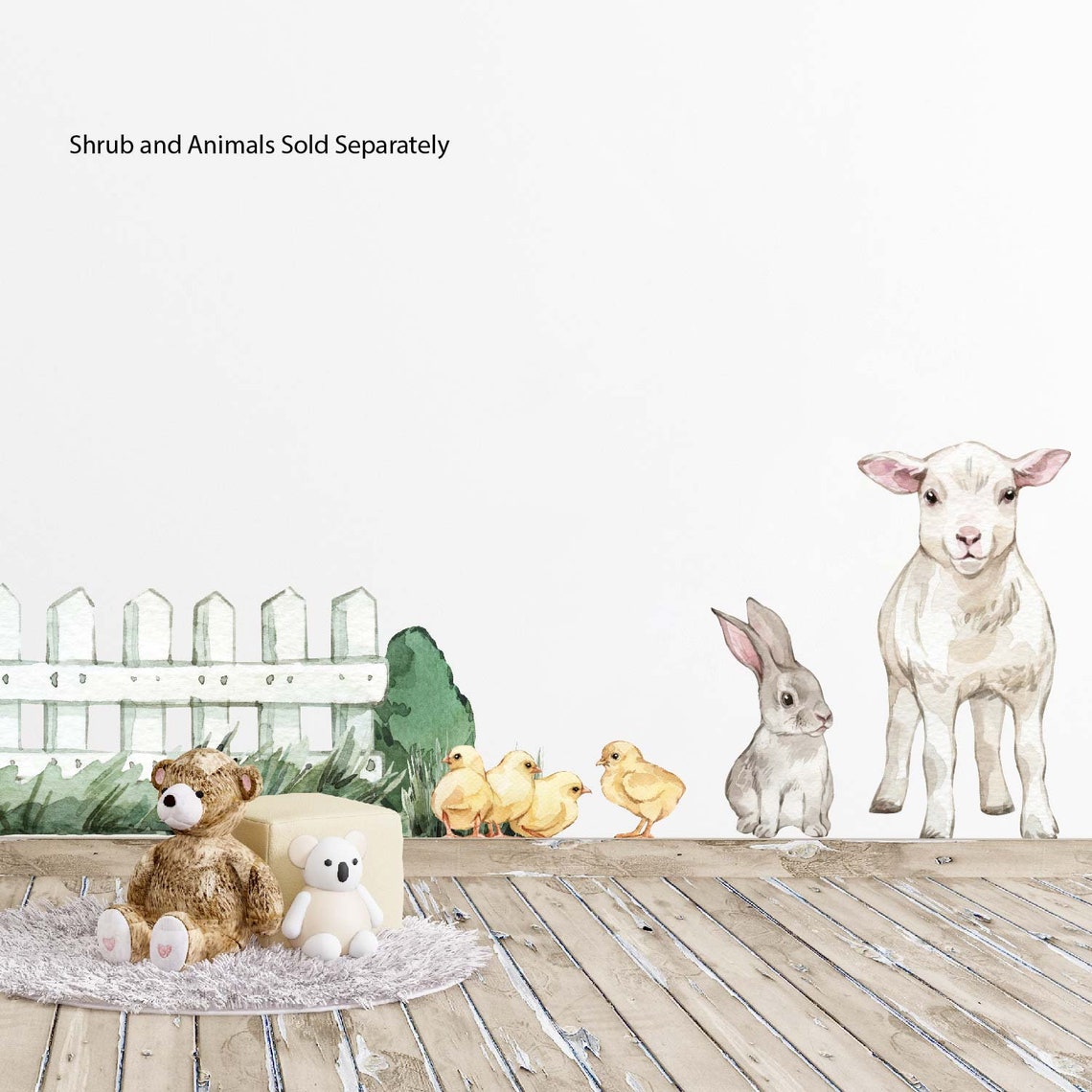 Easy Faux Picket Fence Removable Wall Decals Farmhouse White Fence With ...