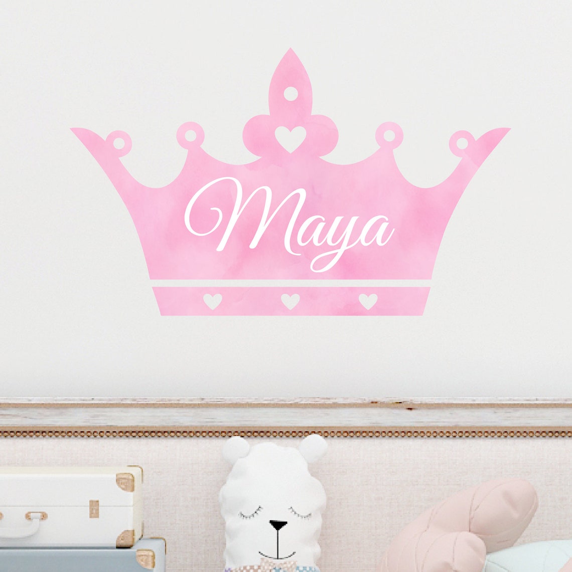 Tiara Crown Wall Decal | Custom Name | Princess Room Wall Sticker Decor ...
