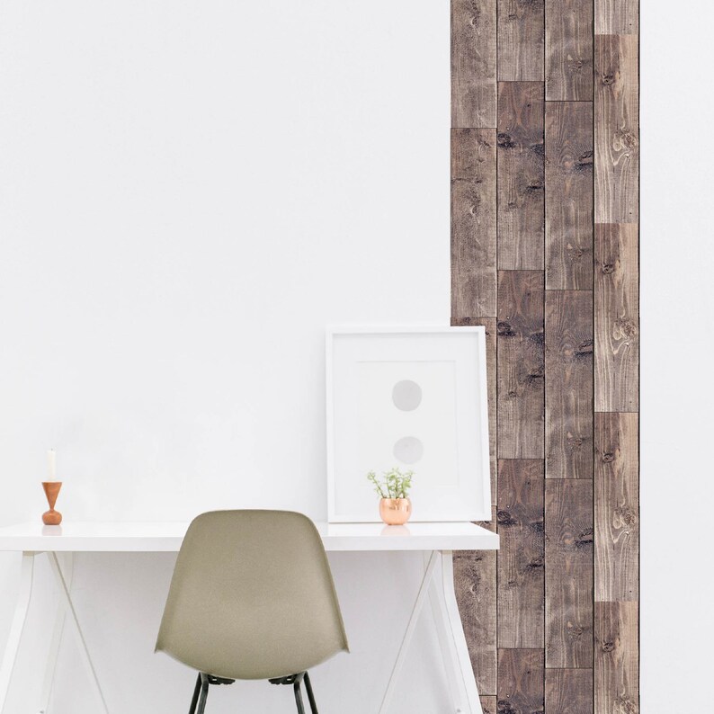 Rustic Wood Plank Wall Decal Modern Wood Panel Removable - Etsy