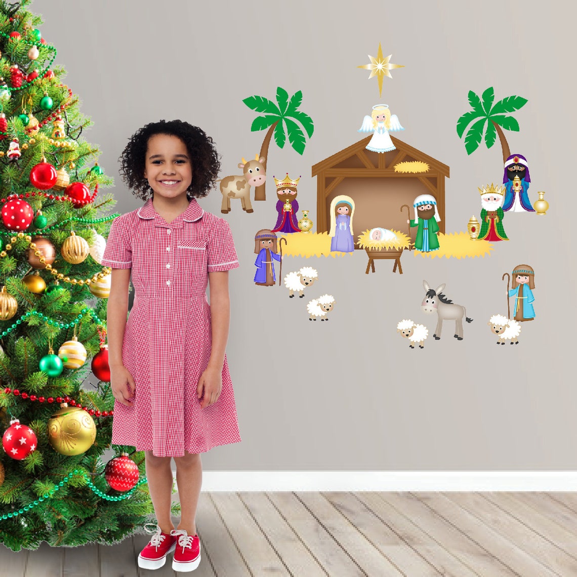 Advent Calendar Wall Decals Nativity for Kids Countdown to Christmas ...