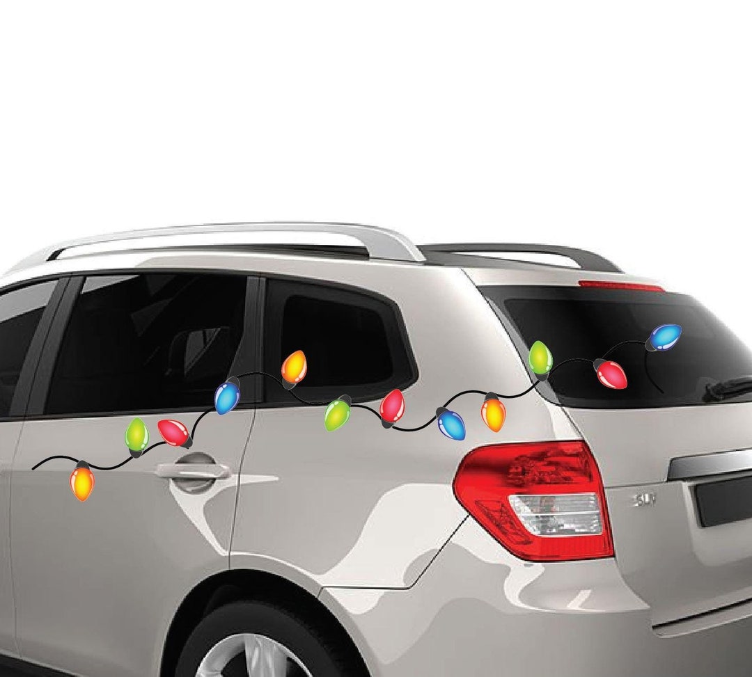 Christmas Lights Car and Window Decal Stickers, 12-pack Weatherproof ...