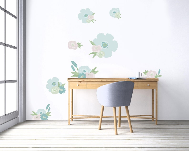 Removable Wall Decals Big Large Flowers Peel & Stick - Etsy
