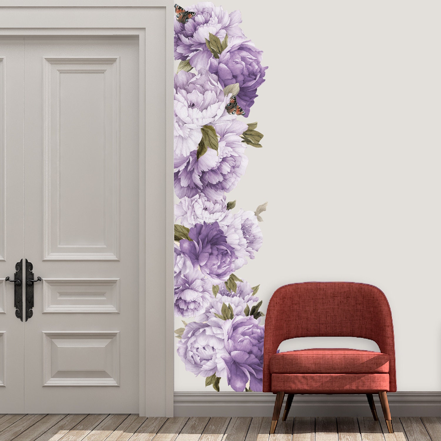 Peonies Wall Decals Large Peony Flower Wall Stickers Floral | Etsy