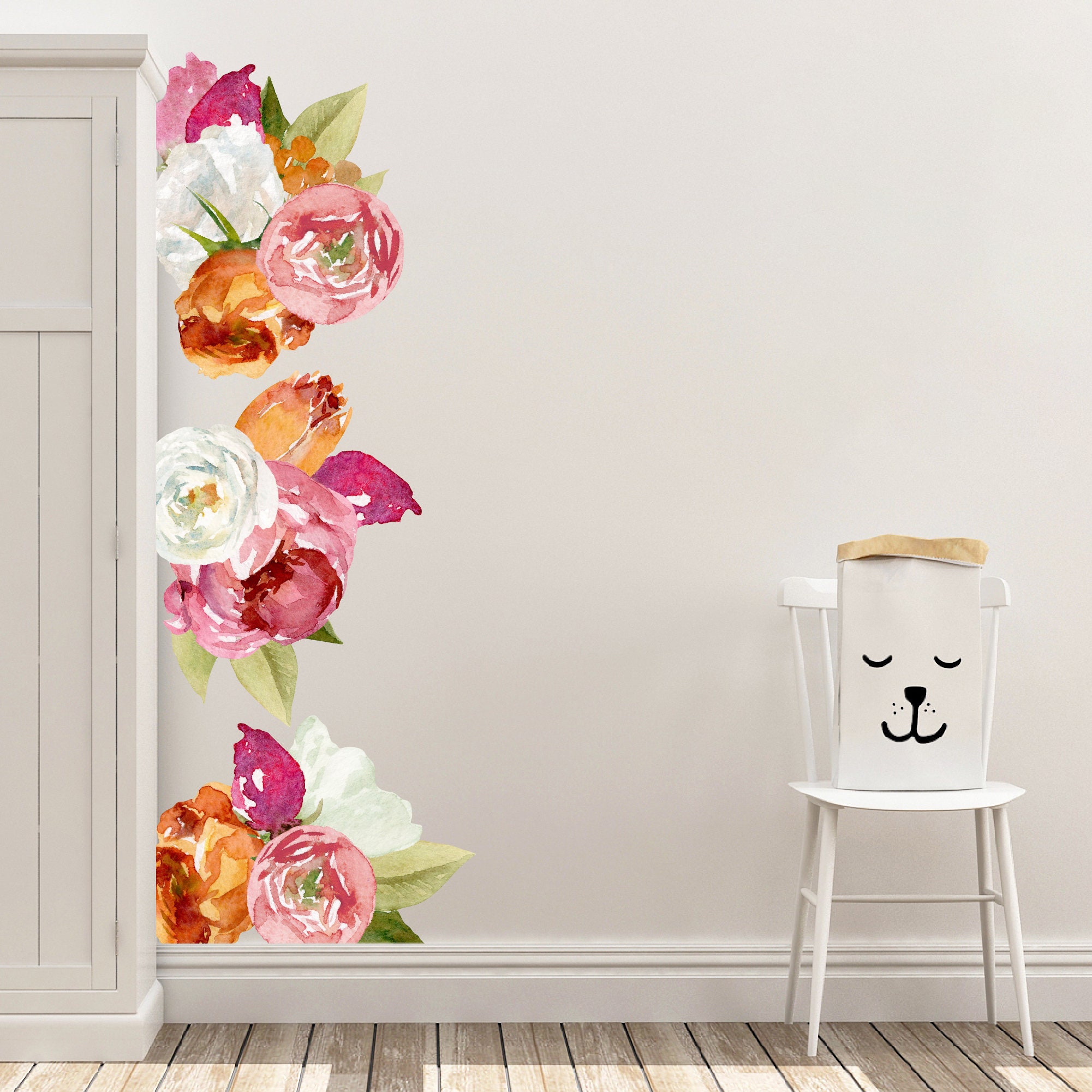 Large Flower Wall Decals Watercolor Bohemian Flowers - Etsy