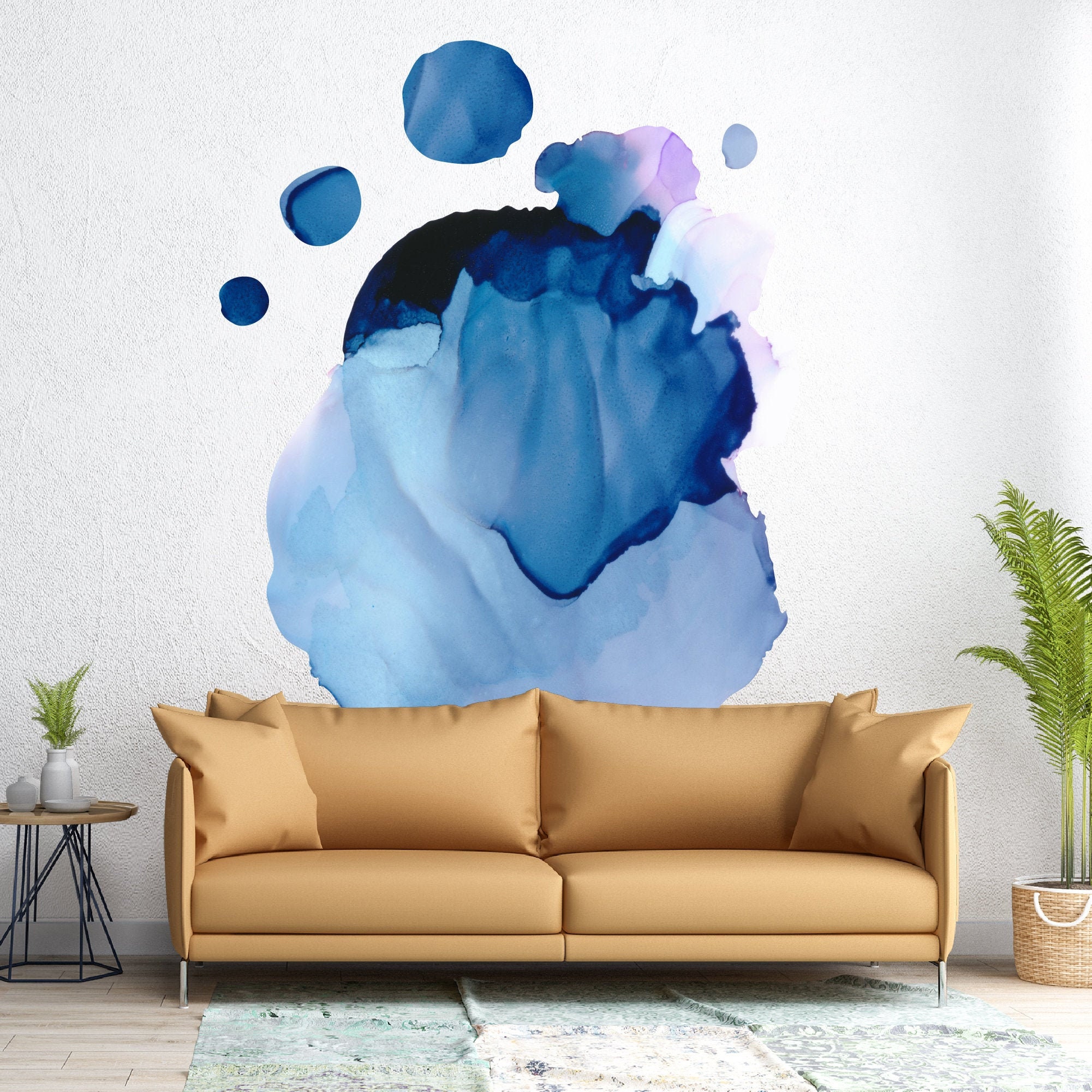 Alcohol Ink Wall Decal Abstract Watercolor Peel Stick - Etsy