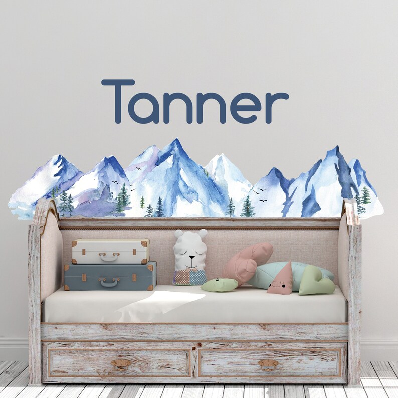 Mountains Scene Wall Decals Removable Wallpaper Sticker - Etsy