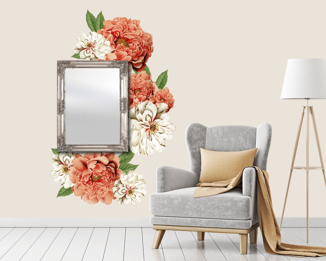 Large Vintage Flower Removable Wall Decals Reusable Stickers Big ...