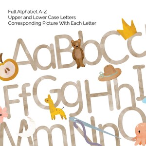 Alphabet Wall Decals | Letters With Pictures Wall Stickers A-Z, Kids ...