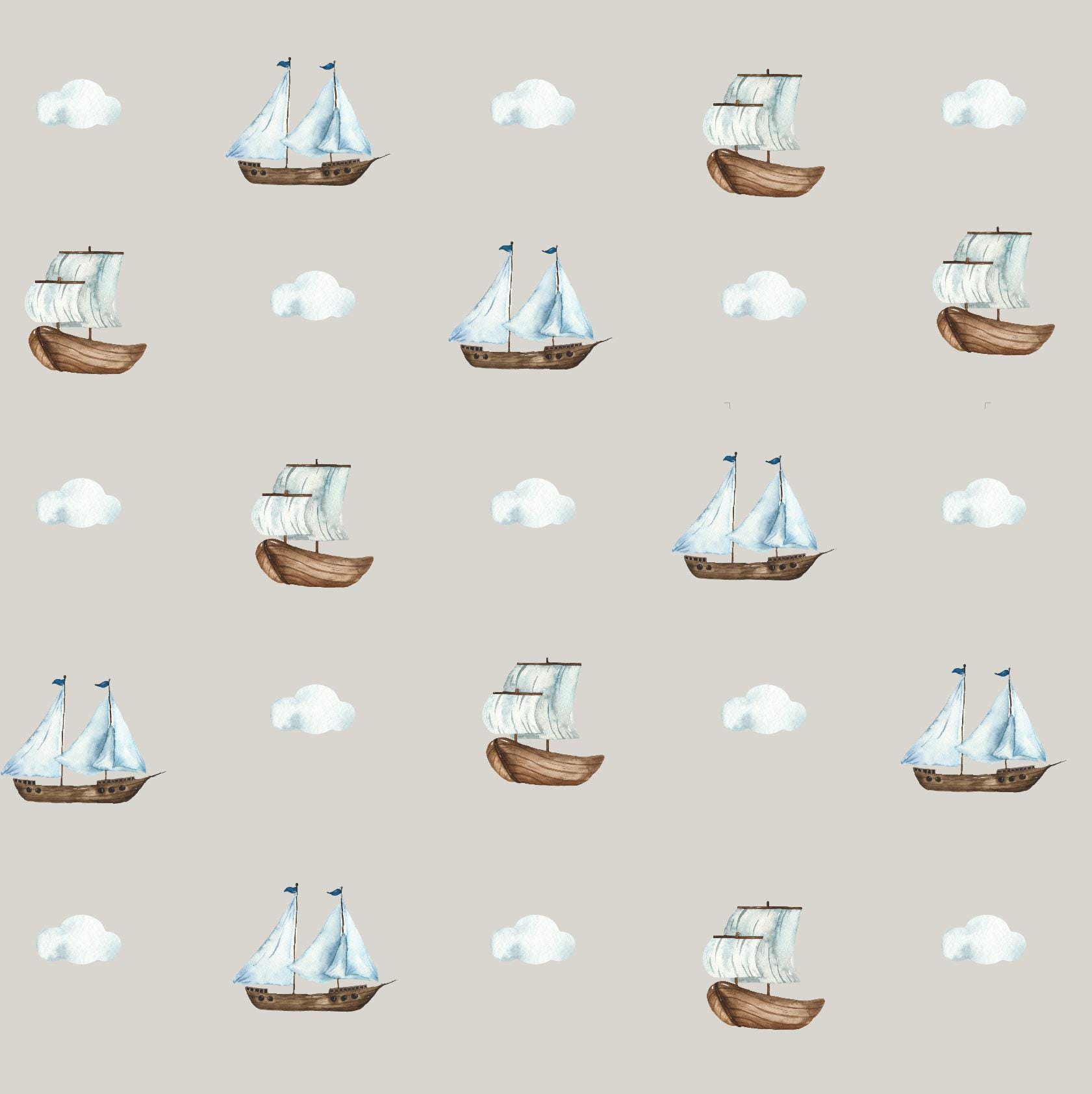 Sailboat Wall Decals | Watercolor Coastal Nautical Wall Stickers - Etsy