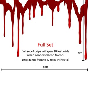 Large Blood Drips Halloween Wall Decal Party Decoration Halloween Decor ...