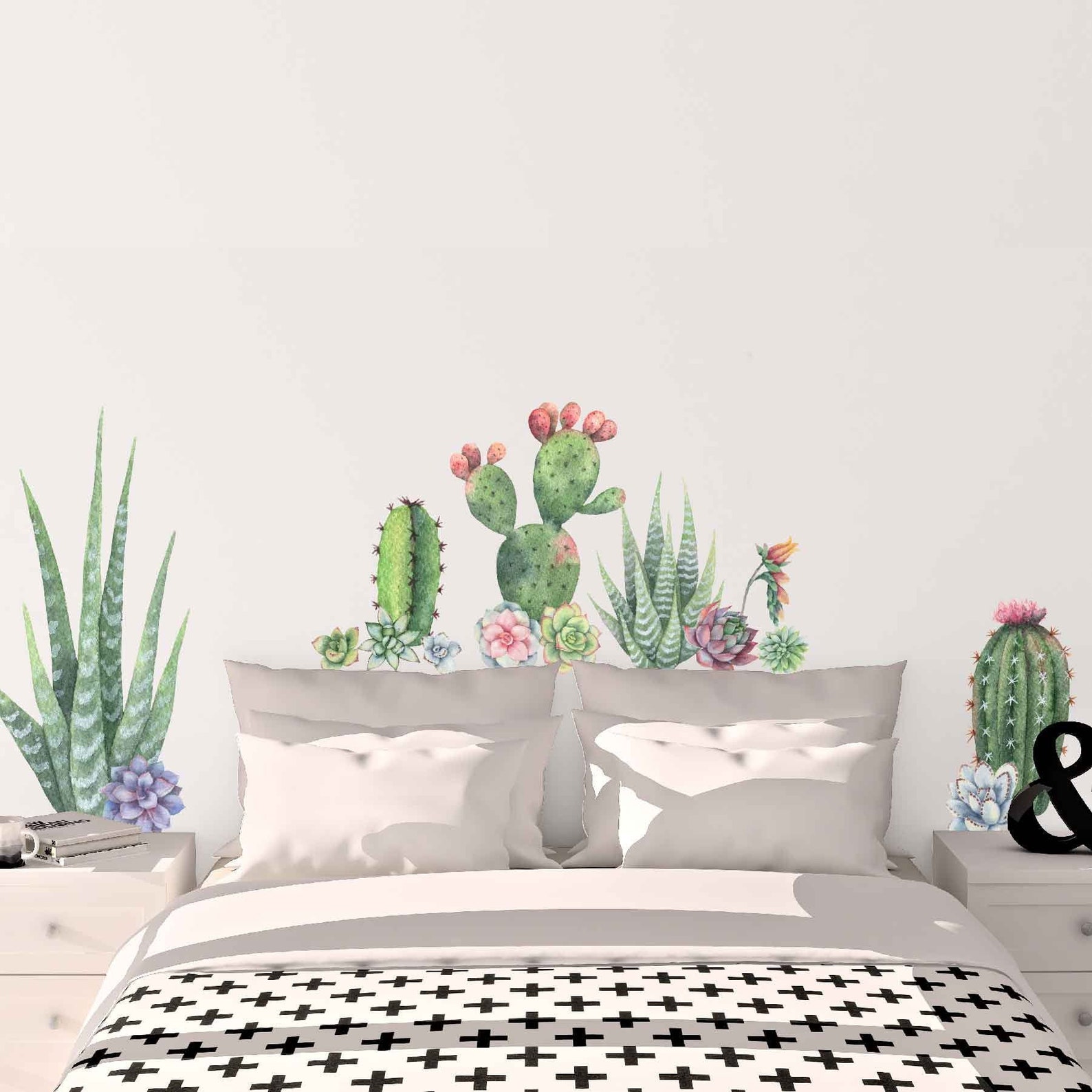 Cactus Wall Decals Succulent Removable Wallpaper Stickers | Etsy