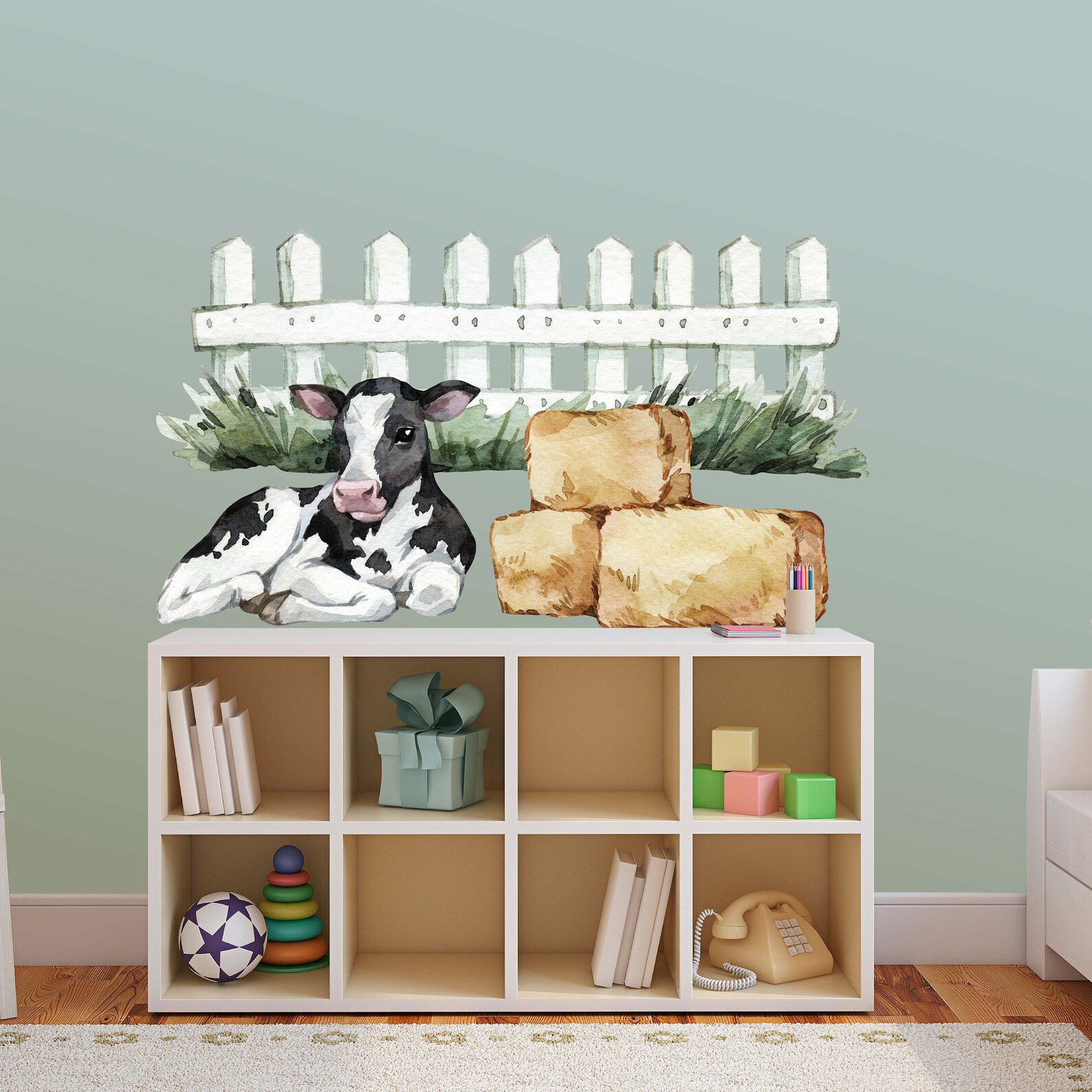 Easy Faux Picket Fence Removable Wall Decals Farmhouse White Fence With ...