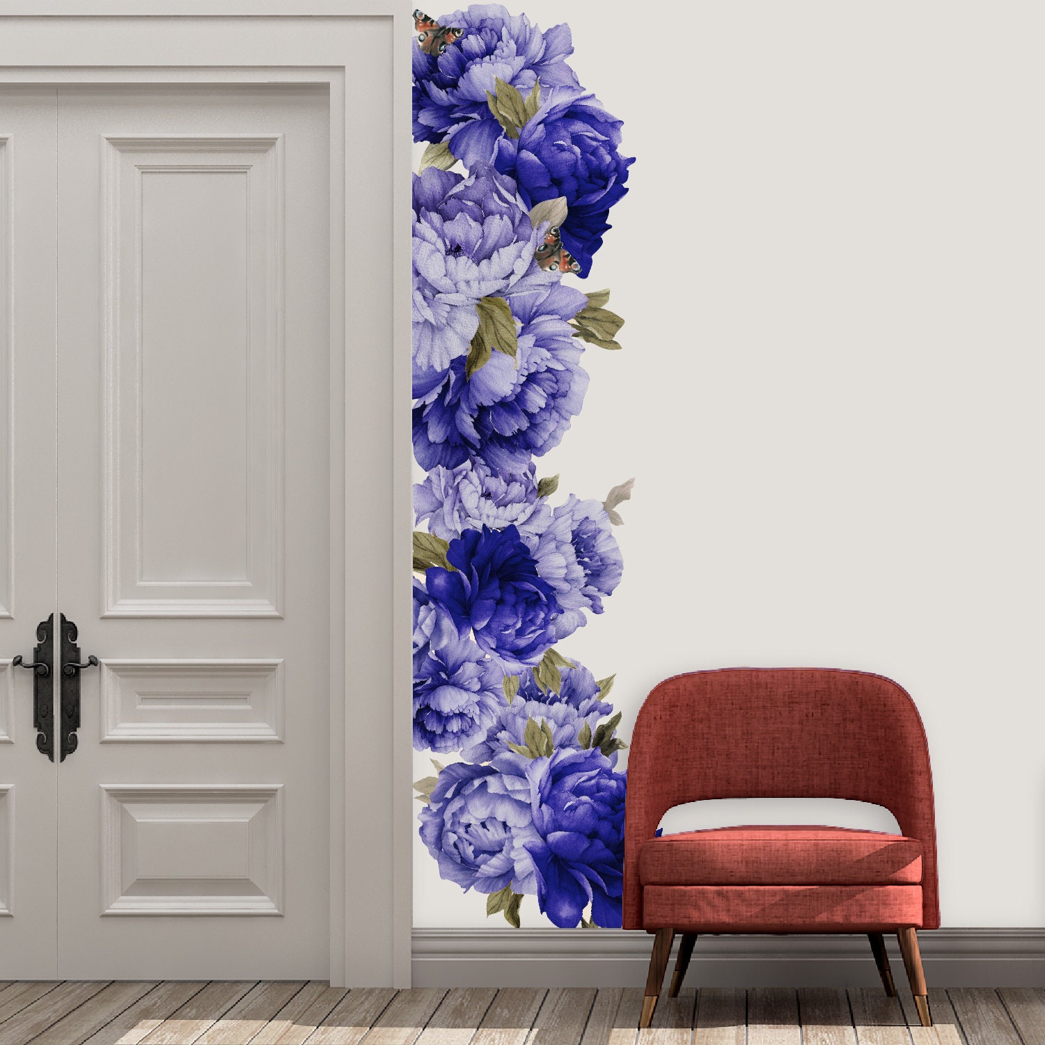 Peonies Wall Decals Large Peony Flower Wall Stickers Floral | Etsy