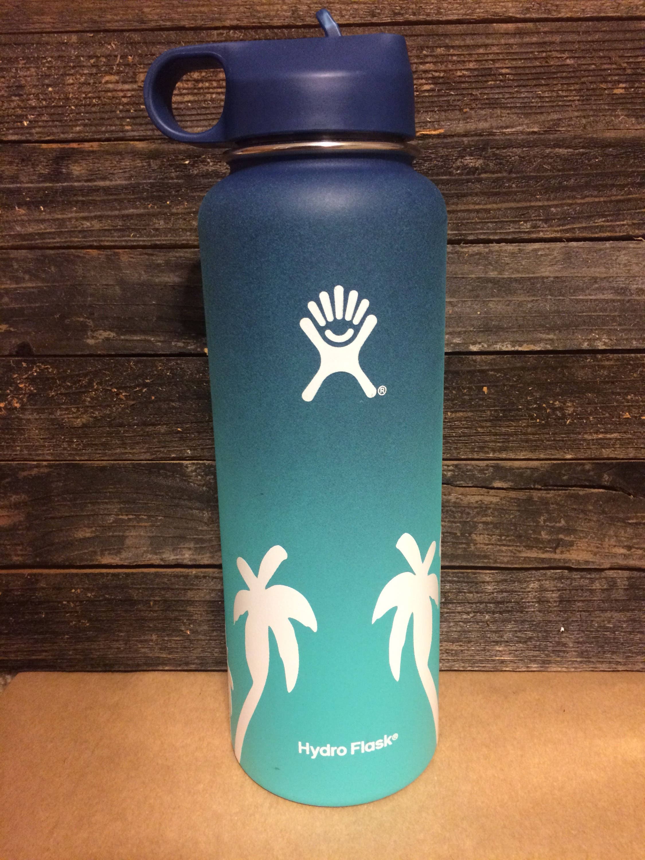 Palm tree vinyl decal for hydroflask | Etsy
