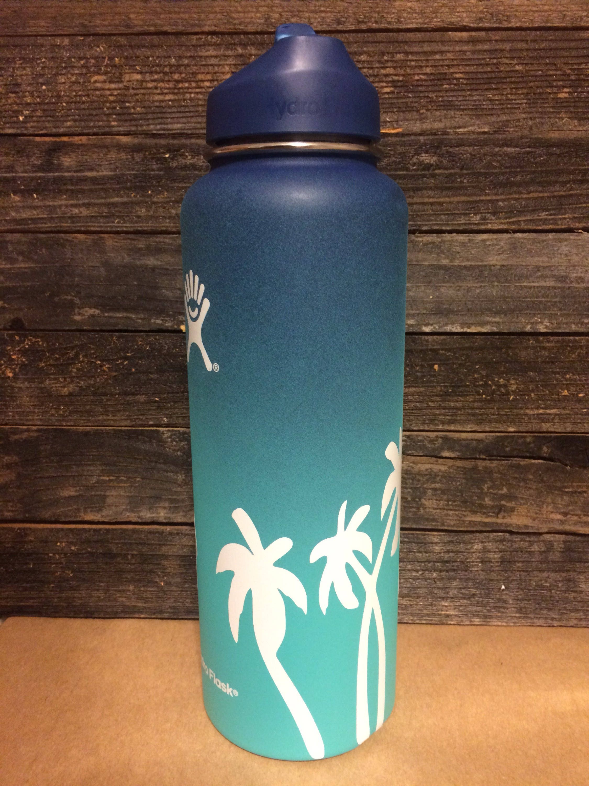 Palm tree vinyl decal for hydroflask | Etsy
