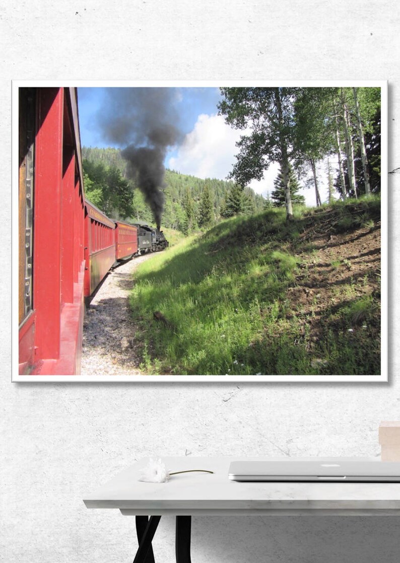 Train Wall Art. Steam Locomotive Wall Art. Train in the Nature ...
