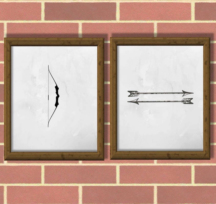 Arrow Bow Pair PDF. Four PDF Files for Four Posters. Golden - Etsy