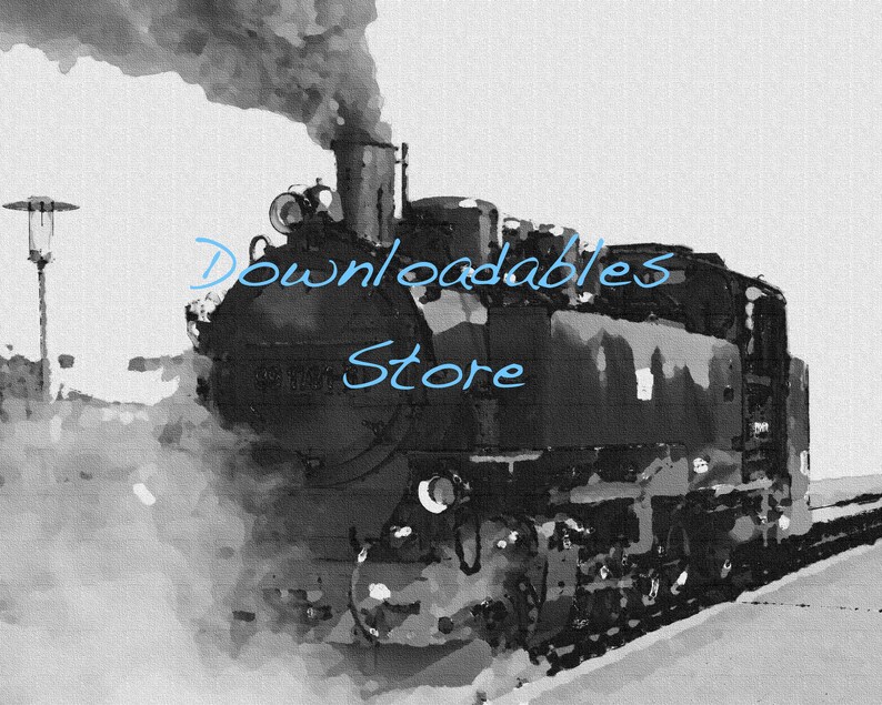 Steam Locomotive Wall Art. Locomotive Train. High Quality PDF Printable ...