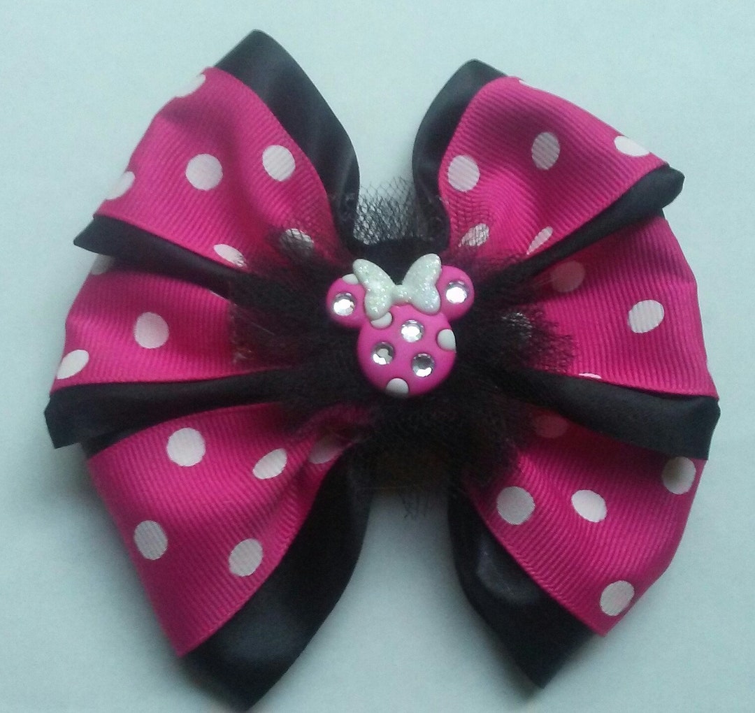 Pink Minnie Mouse Hair Bow - Etsy