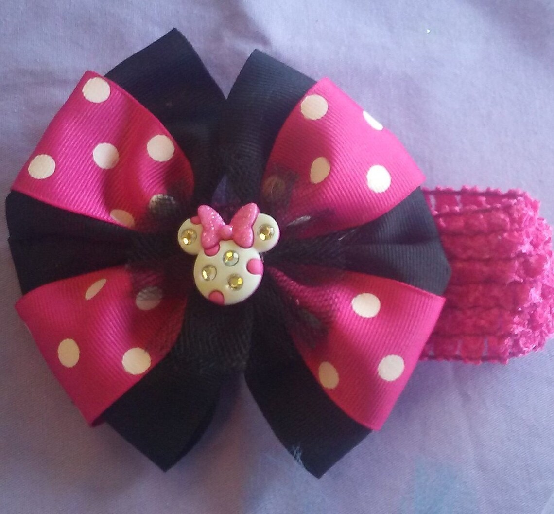 Pink Minnie Mouse Hair Bow - Etsy