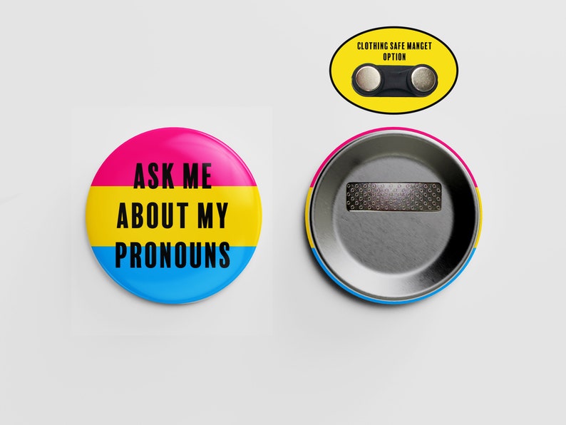 Pride Flags Pronoun Button Pin: Custom Pronouns, Magnet or Pinback - Etsy