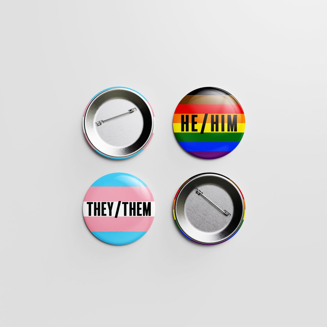 Pride Flags Pronoun Button Pin: Custom Pronouns, Magnet or Pinback - Etsy