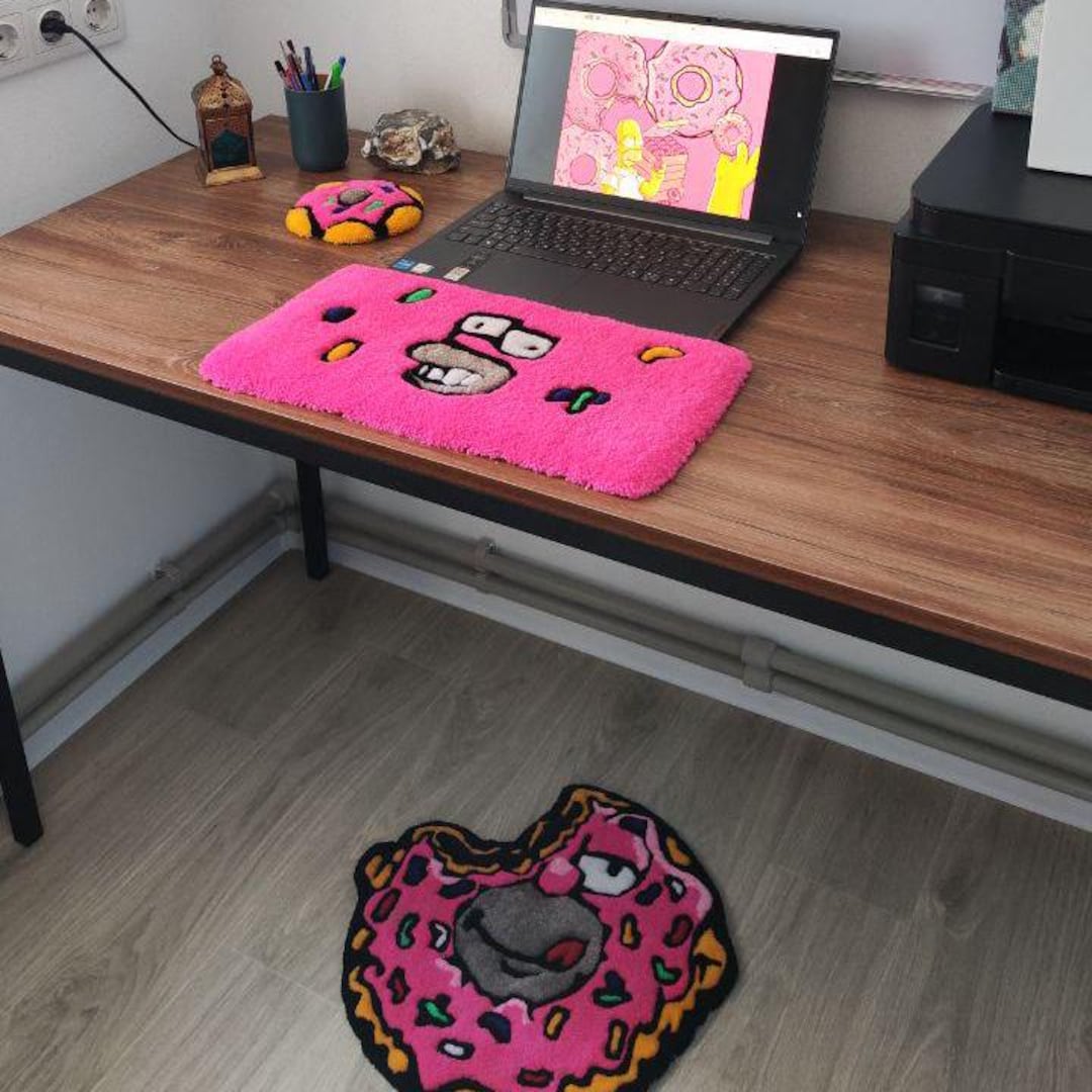 Set of 3 Pink Nursery Tufted Rug for Computer Kids Study Table, Cool ...