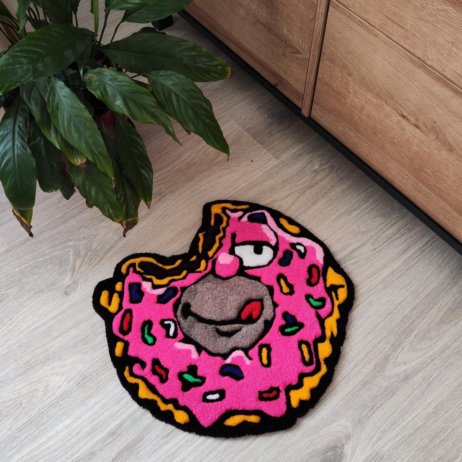 Pink Keyboard Rug With Cartoon Character, Wrist Rest, Кeyboard Wrist ...