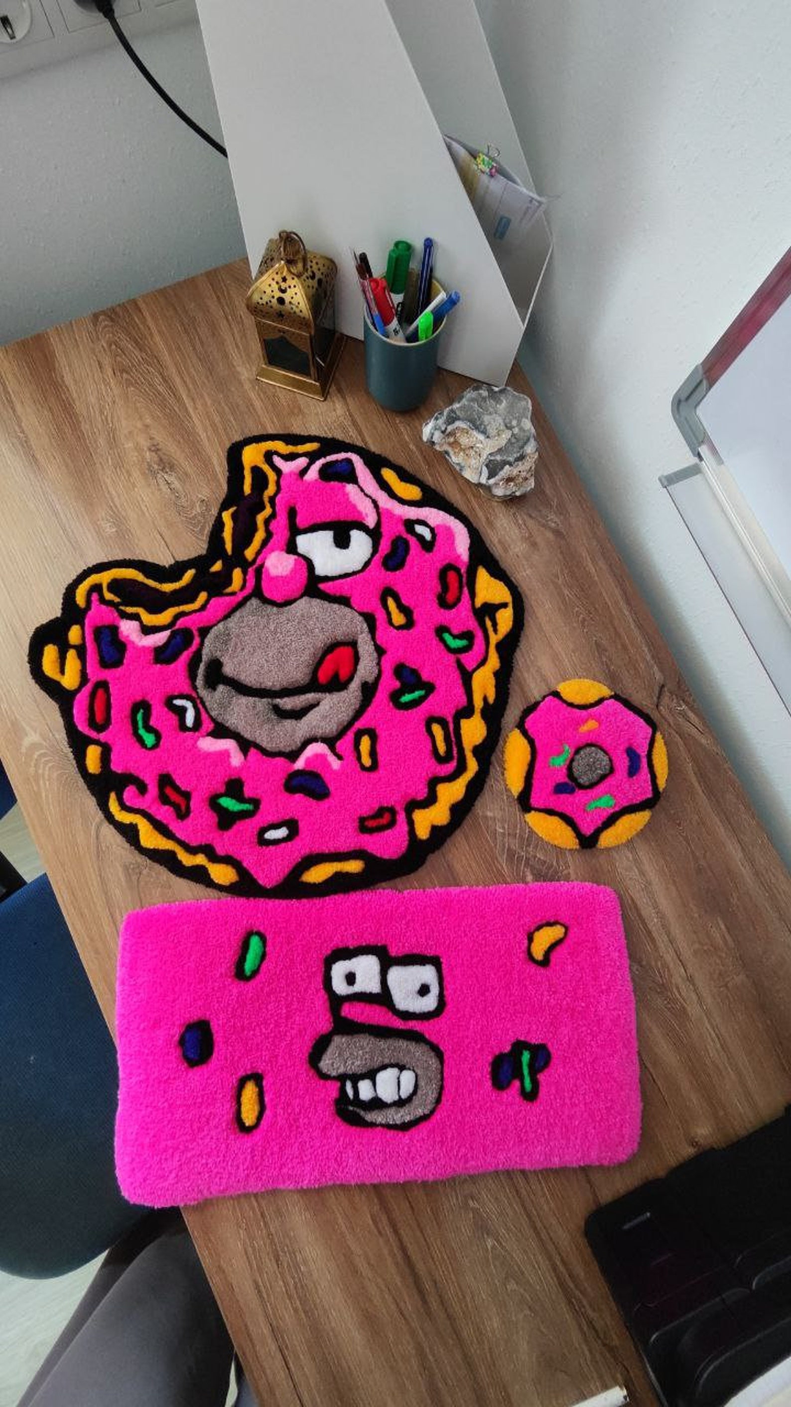 Pink Keyboard Rug With Cartoon Character, Wrist Rest, Кeyboard Wrist ...