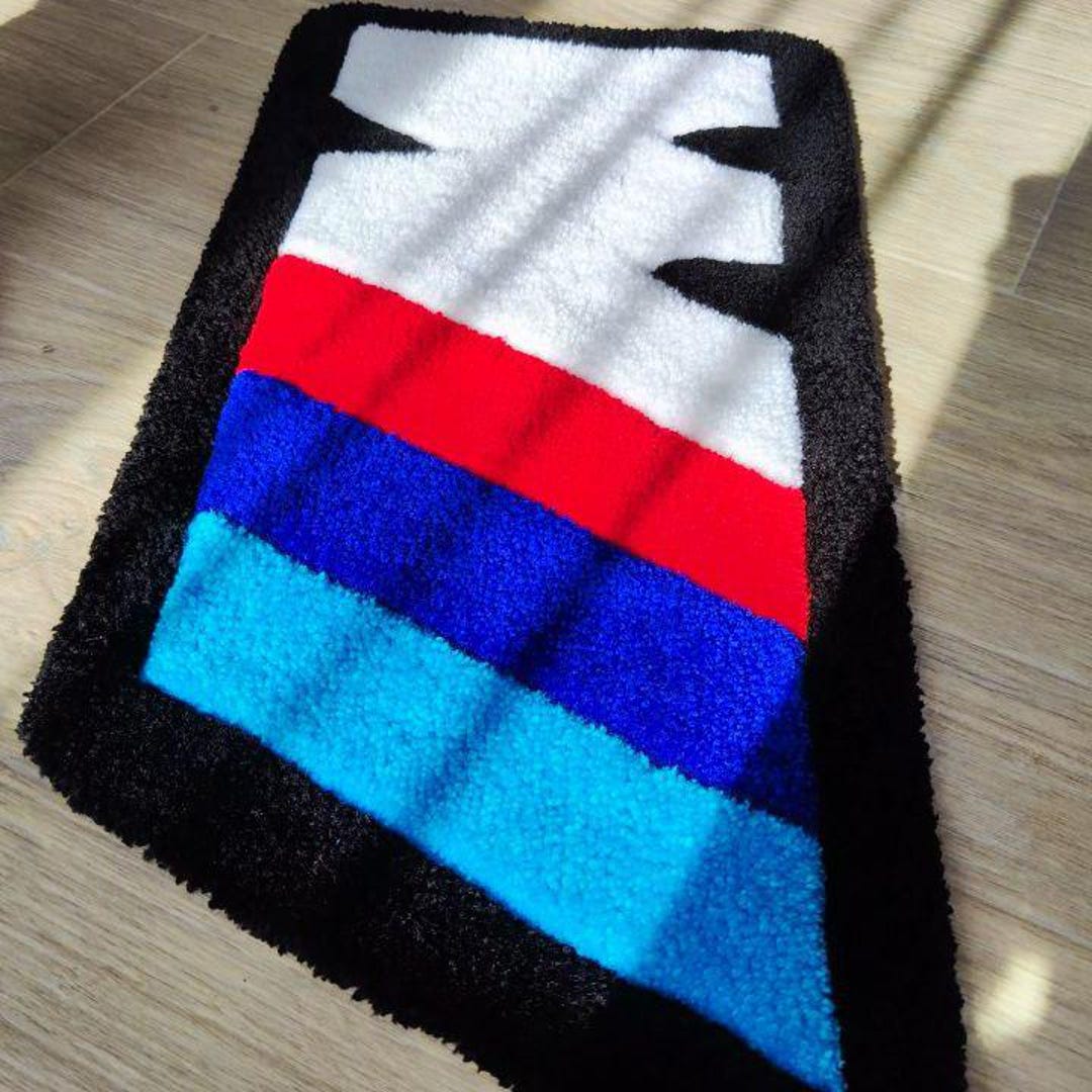 Custom Tufted BMW Rug - Personalized Car Logo Rug - Handmade Car Guy ...