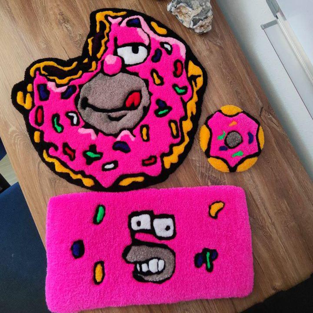 Set of 3 Pink Nursery Tufted Rug for Computer Kids Study Table, Cool ...