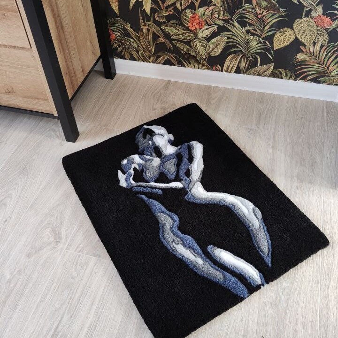 Body Silhouette Rug, Handmade Tuft Rug, Body Heat Rug, Small Tufted ...
