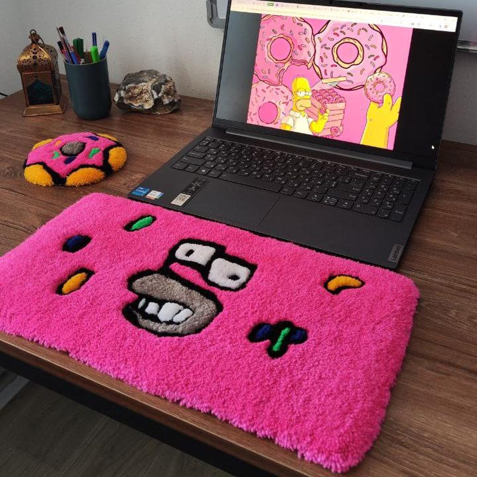 Tufted Rug, Computer Desktop Desk Accessory, Handmade Gifts for Friends ...