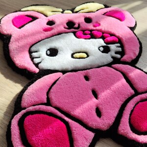 Cute Pink Cat Rug for Girl's Room Decor – Soft Hand Tufted Carpet ...