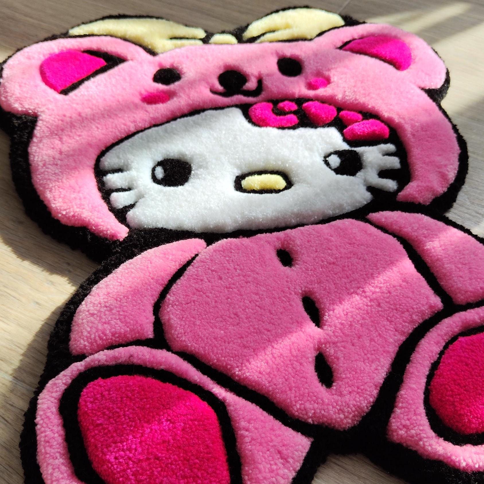 Cute Pink Cat Rug for Girl's Room Decor – Soft Hand Tufted Carpet ...