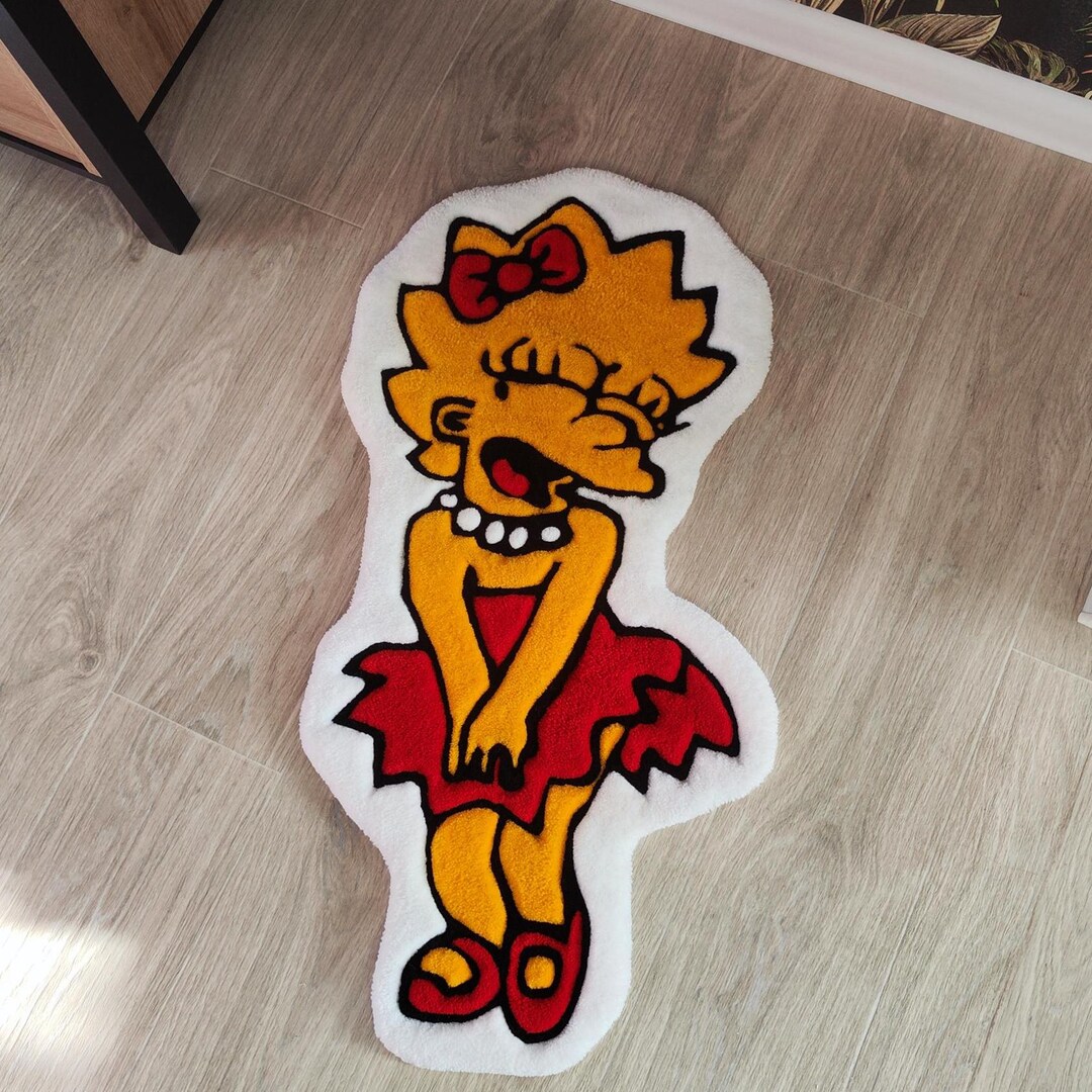 Lisa Simpson Dopamine Rug - Aesthetic Cartoon Tufted Carpet | Funny ...
