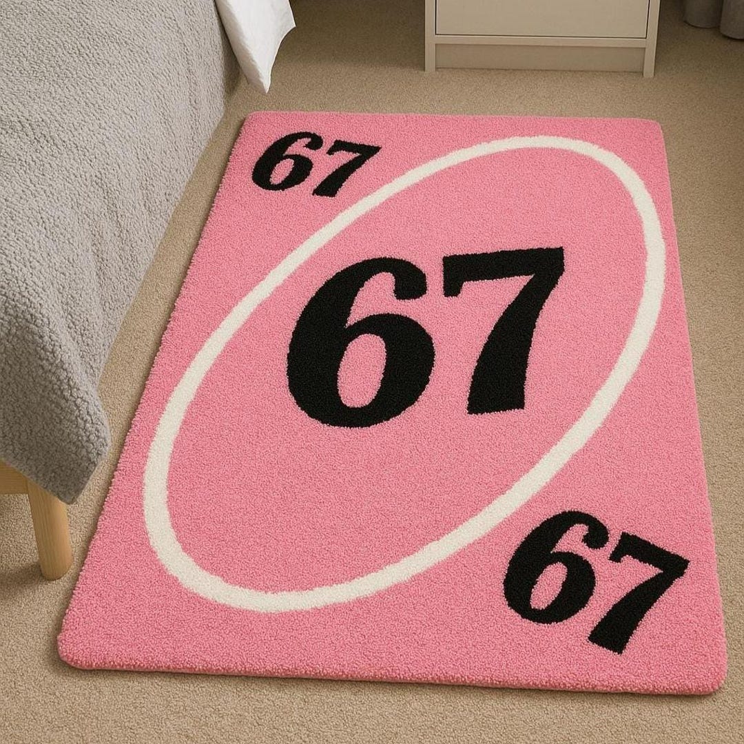 67 Meme Tufted Rug – Funny Card Style Carpet – Meme Gift – Statement ...