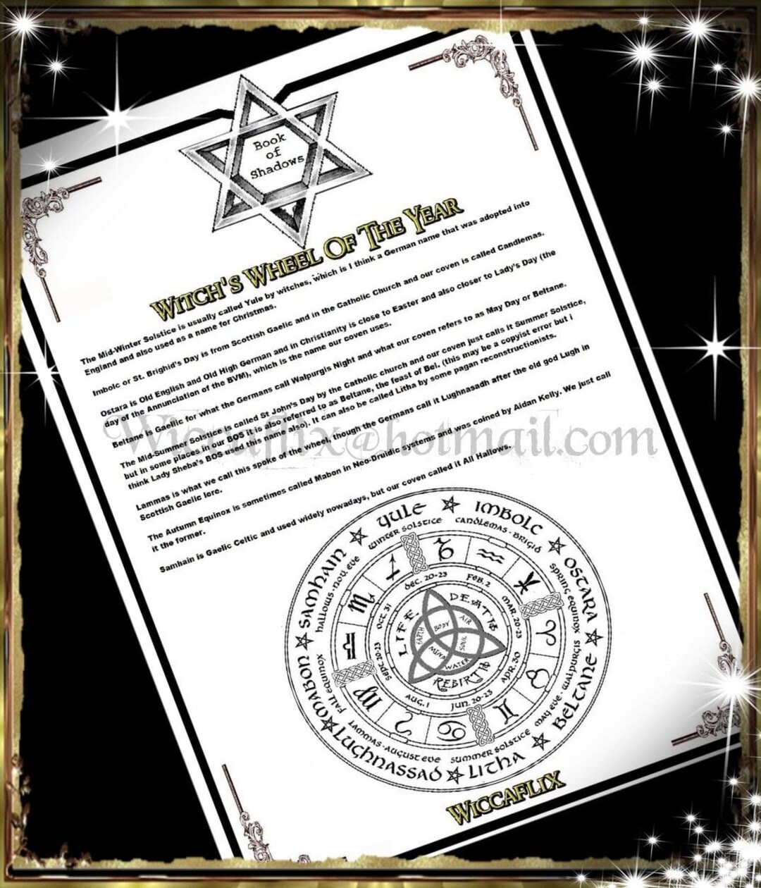 Witches Wheel of the Year Leaflet Script Digital Wicca Pagan - Etsy