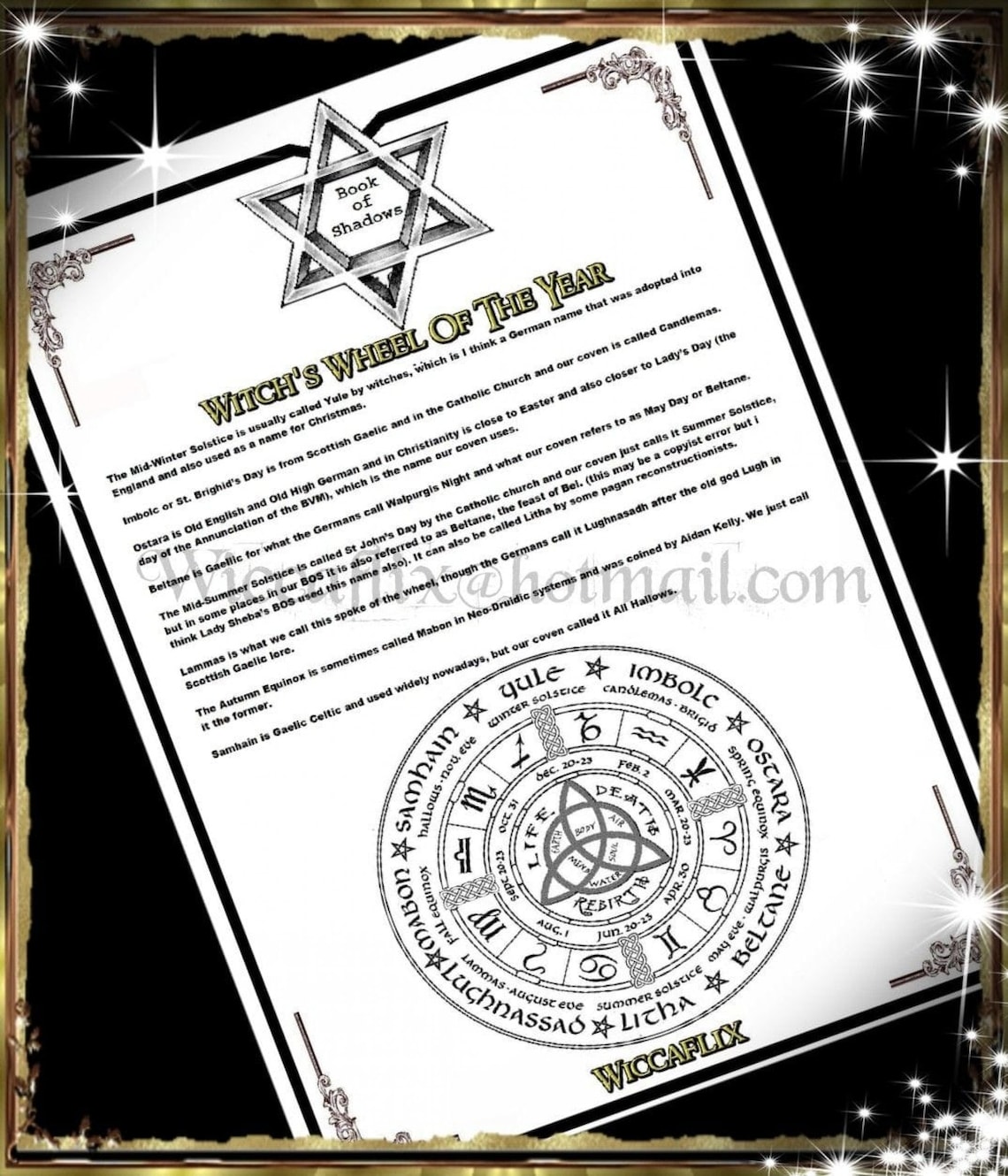Witches Wheel of the Year Leaflet Script Digital Wicca Pagan - Etsy