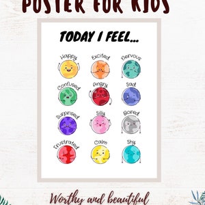 Printable Feelings Poster for Kids, Printable Feelings Chart, Mood ...