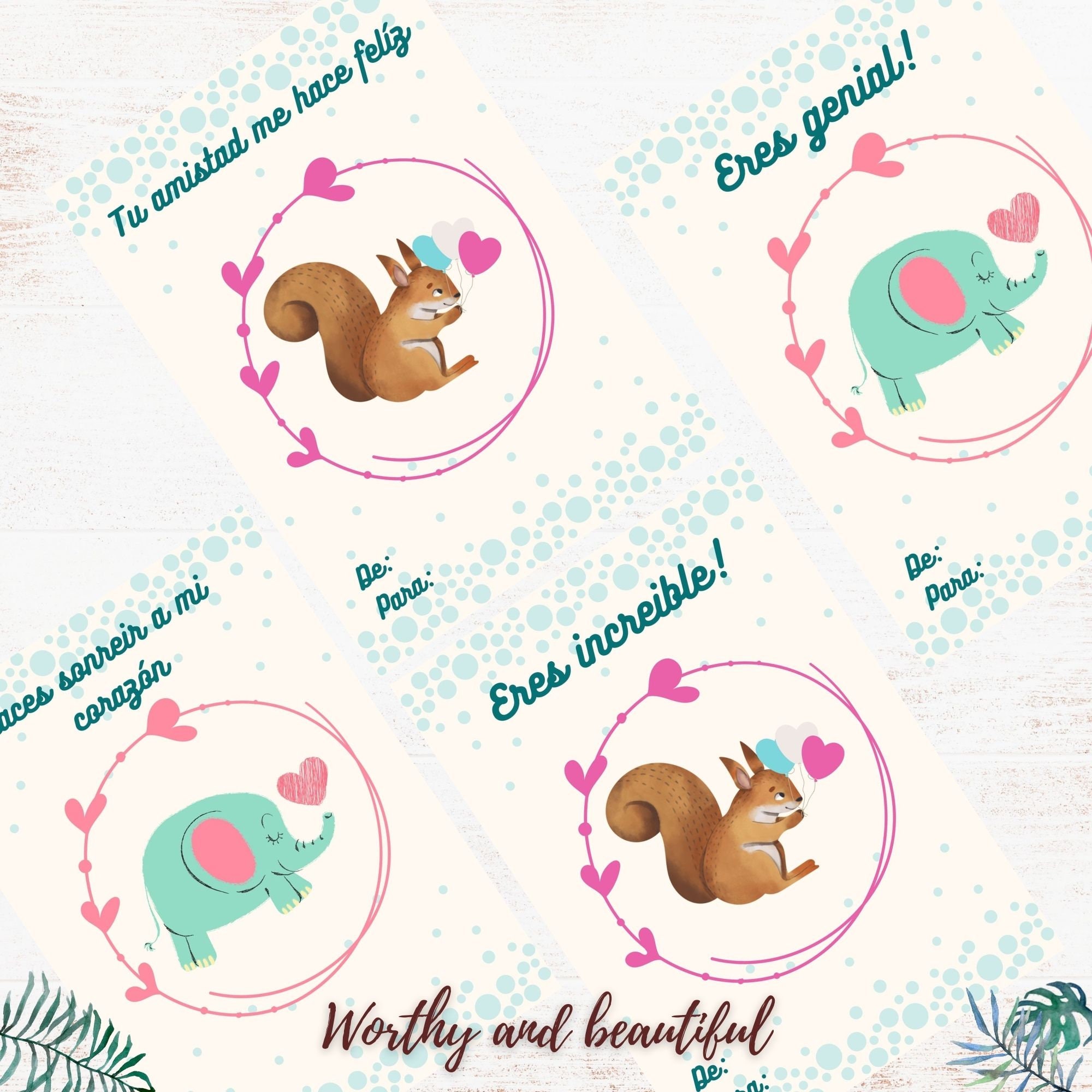 Spanish Valentine Cards for Kids, Printable Bilingual Valentine Cards ...