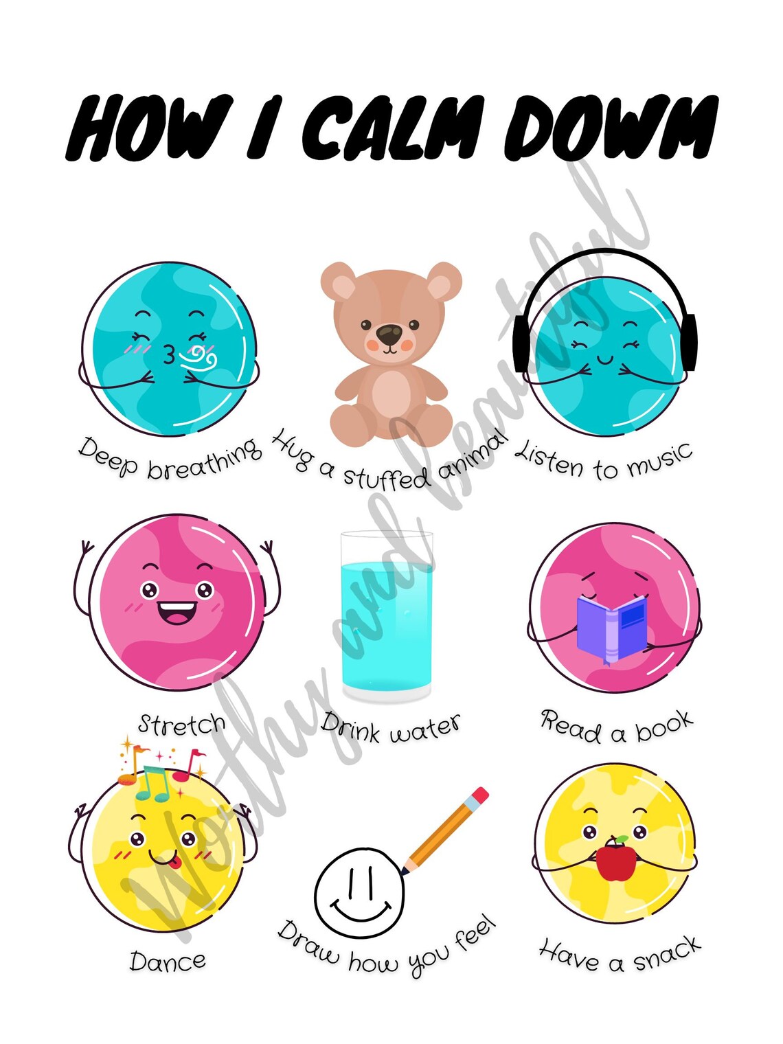 Printable Calm Down Strategies Poster, Calm Down Techniques Poster ...