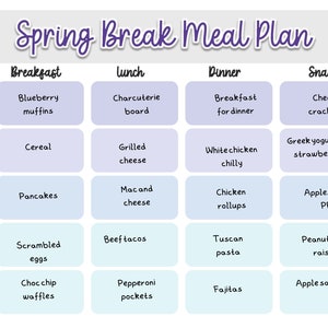 SPRING BREAK at Home Planner Printable, Spring Break Planner for Kids ...